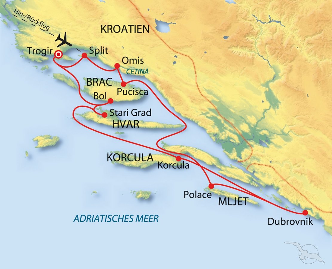 Kroatiens Traumküste: Split - Insel Brac - Insel Hvar - Insel Korcula ...