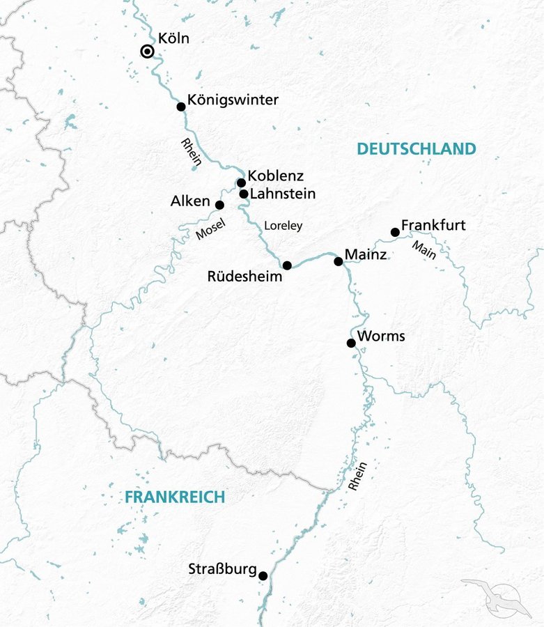 Rhein in Flammen - Koblenz: Köln - Lahnstein - Loreley - Rüdesheim - Frankfurt - Worms ...
